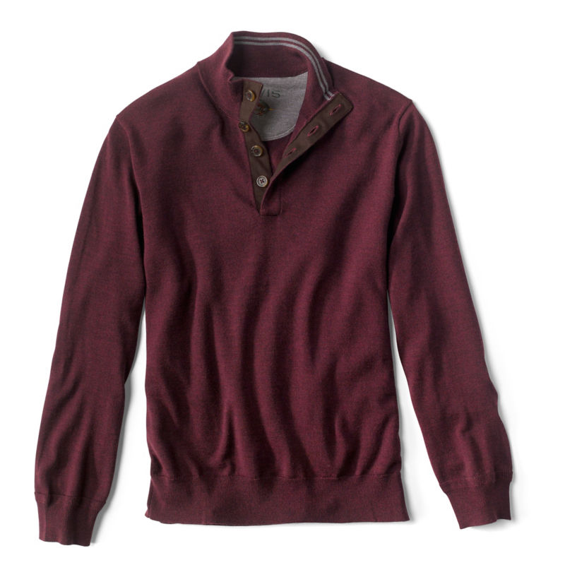 Eco-Friendly Merino Wool Button Mockneck Sweater | Orvis